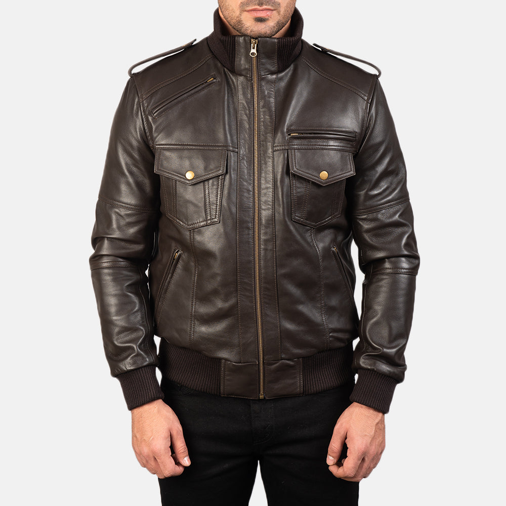 Agent Shadow Leather Bomber Jacket – Good Leather Garments