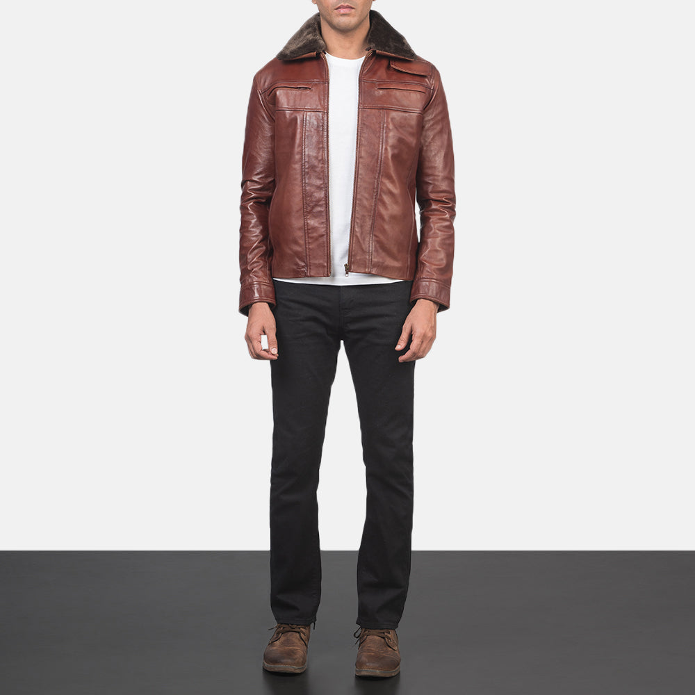 Evan Hart Fur Brown Leather Jacket – Good Leather Garments