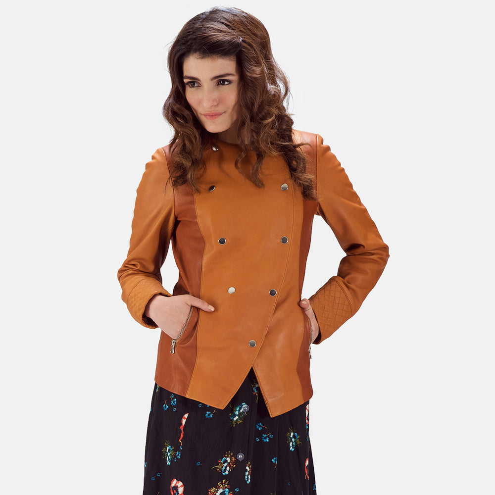 County Tan Overlap Leather Jacket – Good Leather Garments